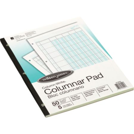 Office Depot Brand Columnar Pad 5 Column 8 12 x 11 25 Sheets Green by ...