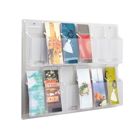 Clear Literature Rack Pamphlet 12 Pockets - Office Depot