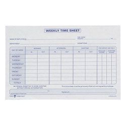 TOPS Weekly Timesheet Form 5.5 x 8.5 WhiteBlue 100 Sheets Per Pad 2 ...