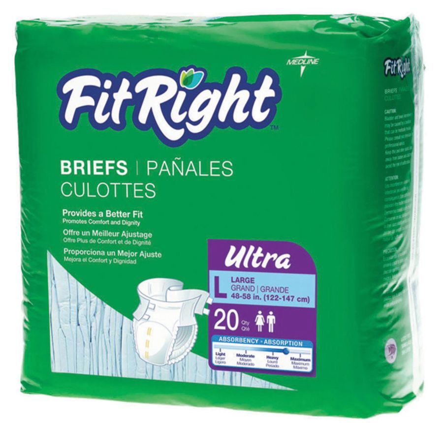 FitRight Ultra Briefs Large 48 58 Blue Bag Of 20 - Office Depot