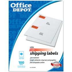 Office Depot Brand White Laser Shipping Labels 5 12 x 8 12 Pack Of 100 ...