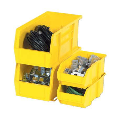 B O X Packaging Plastic Stackable Bin Boxes 10 78 x 5 12 x 5 Yellow ...