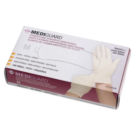 MediGuard Powder Free Vinyl Synthetic Exam Gloves Medium Cream 100 ...