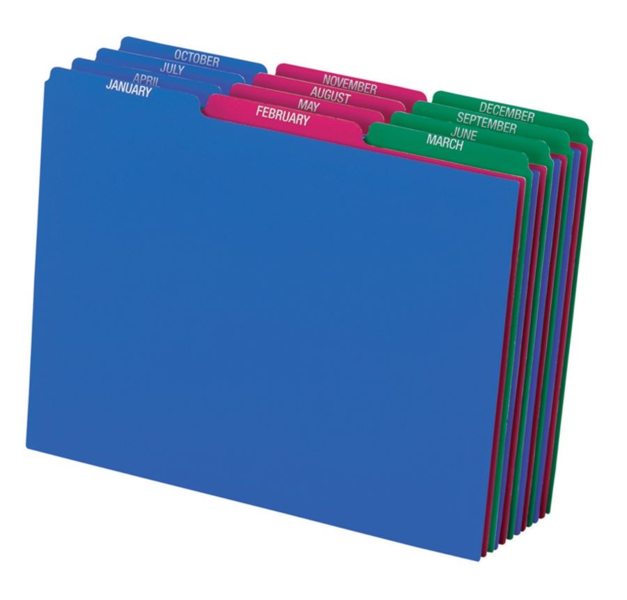 Pendaflex Poly File Guide Sets Printed Tabs Month January December 8.5 ...