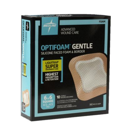 Medline Optifoam Gentle Silicone Faced Foam and Border With Liquitrap ...