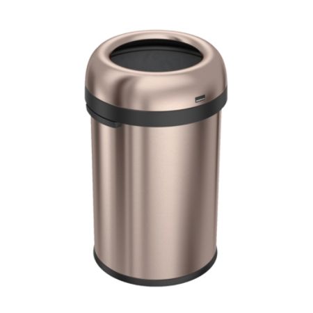simplehuman Bullet Open Trash Can 30 Gallons Rose Gold Steel - Office Depot