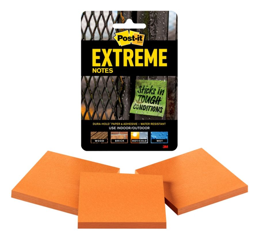 Post it Notes Extreme Notes 3 x 3 Orange Pack Of 3 Pads - Office Depot