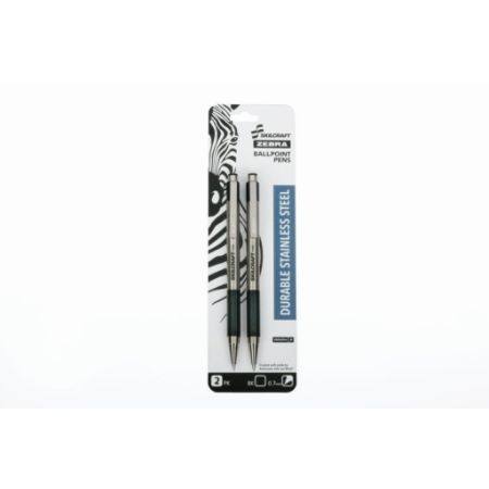 SKILCRAFT Zebra Retractable Ballpoint Pens Fine Point 0.7 mm Silver ...