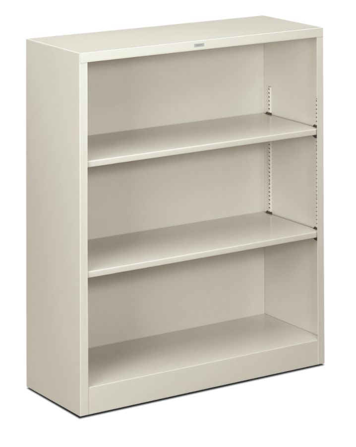 HON Brigade Steel Bookcase 3 Shelves Light Gray - Office Depot