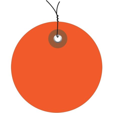 Office Depot Brand Prewired Plastic Circle Tags 2 Orange Pack Of 100 ...