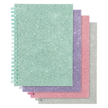Office Depot Glitter Notebook 5 x 7 Wide Ruled 160 Pages 80 Sheets ...