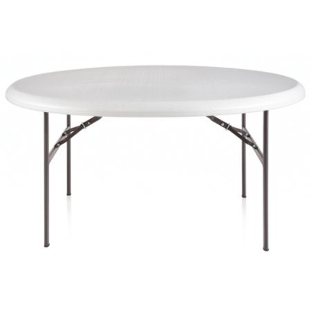 Realspace Molded Plastic Top Folding Table 60 Diameter Platinum ...