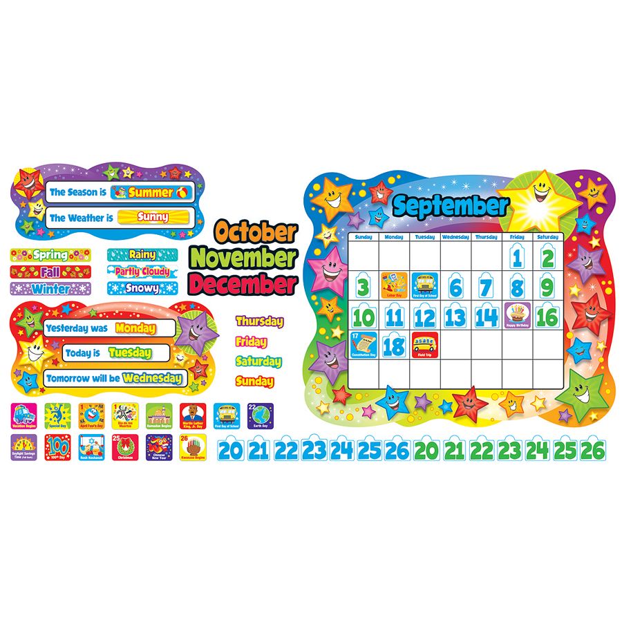 Trend Bulletin Board Set Star Calendar - Office Depot