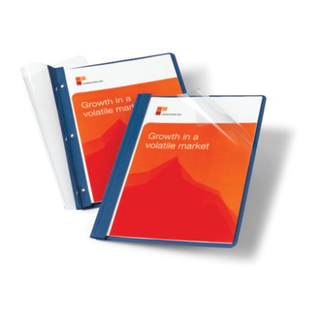 Office Depot Leatherette Clear Front Report Covers Dark Blue Pack Of 10 ...