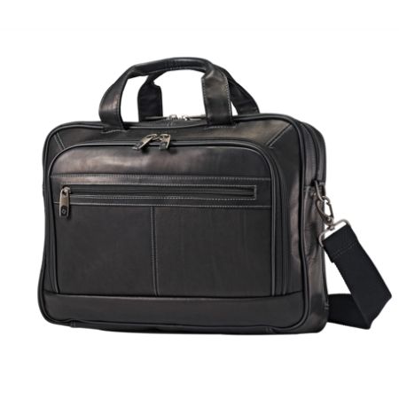 Samsonite Leather Portfolio 12.5 x 16.13 x 4.25 Black - Office Depot