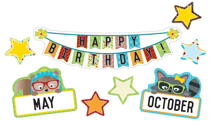 Carson Dellosa Hipster Birthday Mini Bulletin Board Set Multicolor ...