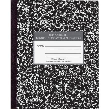 Roaring Spring Tape Bound Composition Notebook 8 12 x 7 48 Sheets Black ...