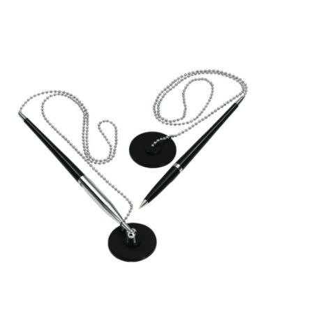 OfficeMax Chain Pen With Holder Medium Point Black Barrel Black Ink by ...