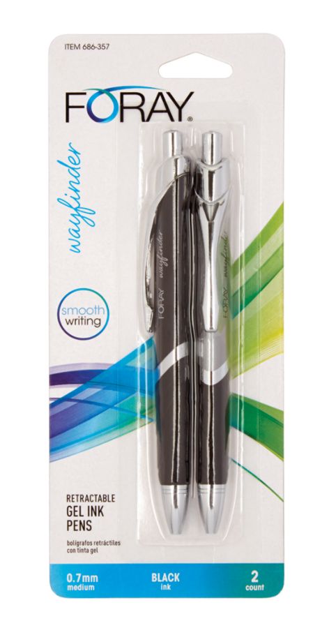 FORAY Wayfinder Retractable Ballpoint Gel Pens 0.7 mm Fine Point ...