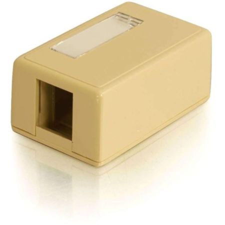 C2G 1 Port Keystone Jack Surface Mount Box Ivory - Office Depot