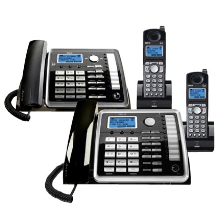 Telefield RCA 2 Line DECT 6.0 Expandable Cordless Phone System With ...
