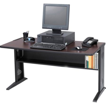 Safco Reversible Top Computer Desk MahoganyMedium Oak by Office Depot ...