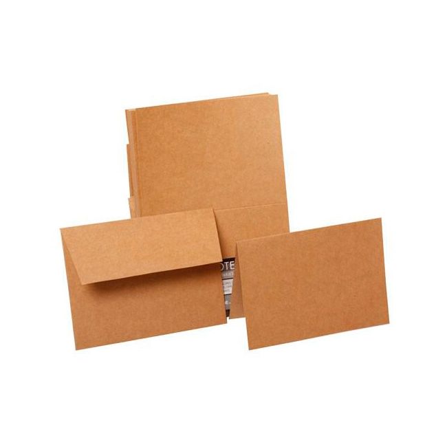 JAM Paper Stationery Set 4 x 5 12 Brown Kraft Set Of 50 Cards And ...