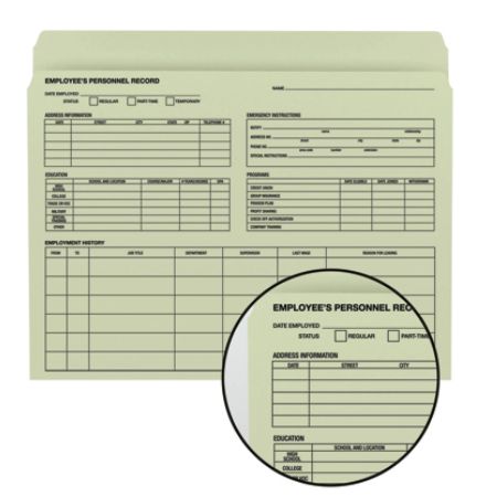 Smead Employee Record File Folder Letter Size Moss Pack Of 20 - Office ...