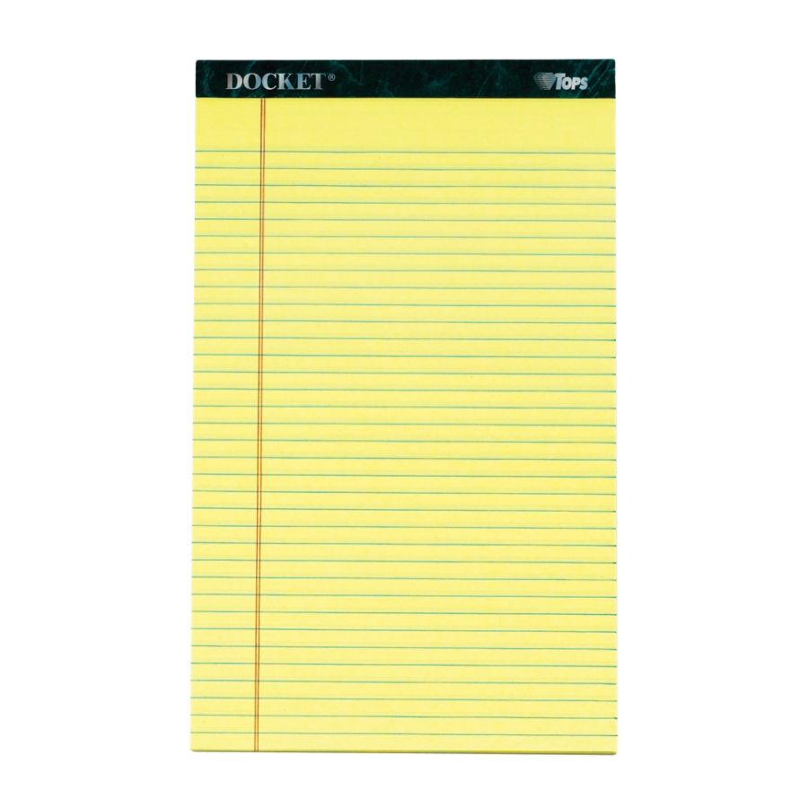 TOPS Double Docket Writing Pads 8 12 x 14 Legal Ruled 50 Sheets Canary ...