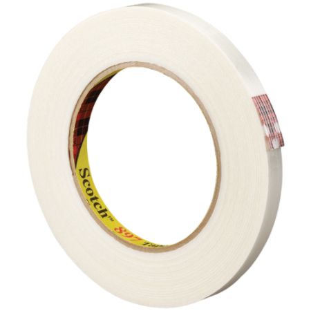 3M 897 Medium Grade Filament Tape 3 Core 0.375 x 180 Clear Case Of 12 ...