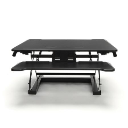 Essentials By OFM Adjustable Desktop Riser With Keyboard Tray Black ...