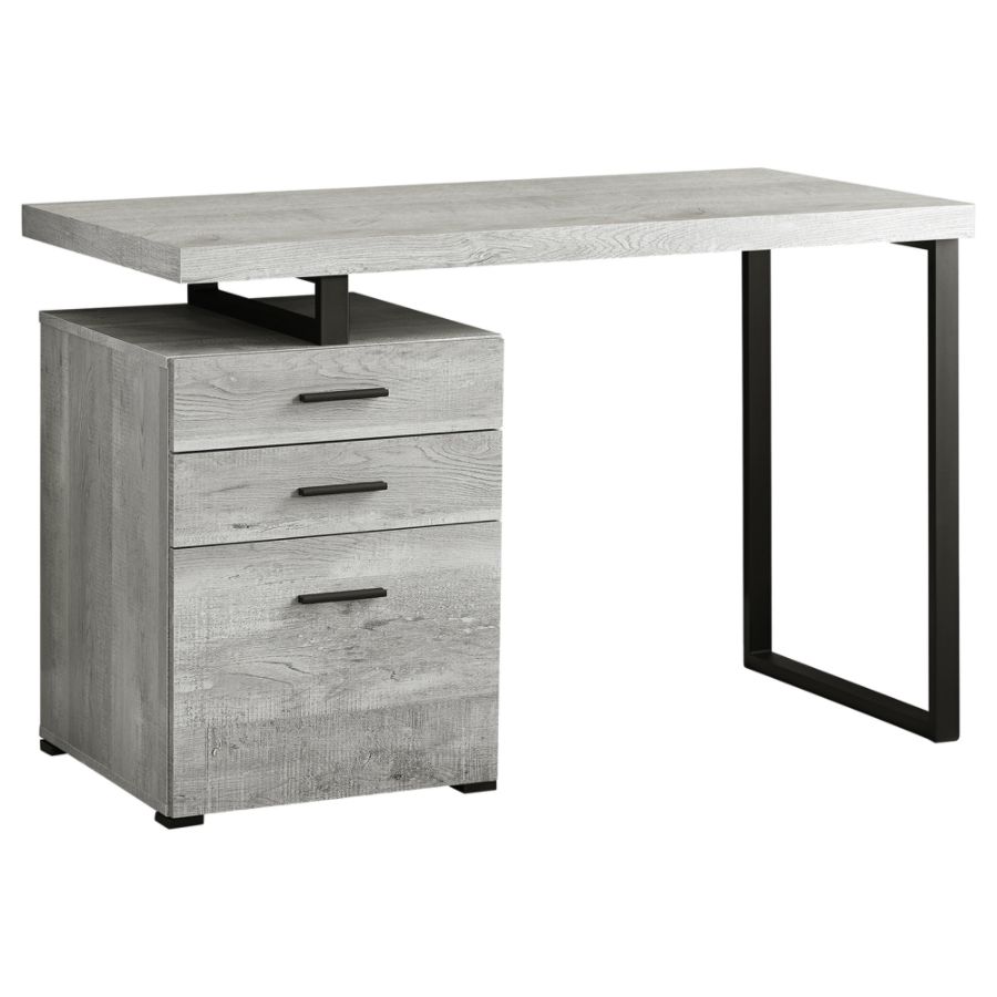 Monarch Specialties Computer Desk With 3 Drawers Gray WoodgrainBlack ...