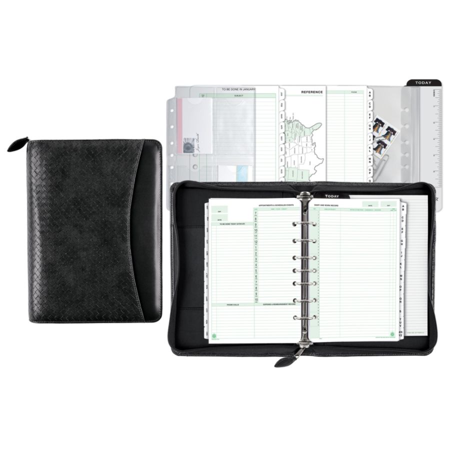 Day Timer Woven Look Starter Set 5 12 x 8 12 Black - Office Depot