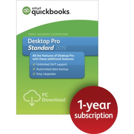 QuickBooks Desktop Pro Standard 2019 1 Year Subscription Download ...