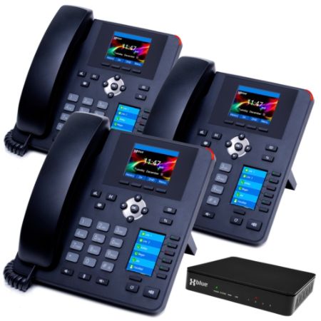 XBLUE QB1 VoIP Phone System Bundle 3 Phones QB1003 - Office Depot