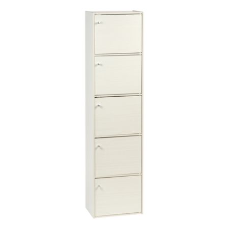 IRIS Yama 5 Door Shelf White - Office Depot
