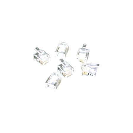 C2G RJ11 6x4 Modular Plug for Flat Stranded Cable 100pk - Office Depot