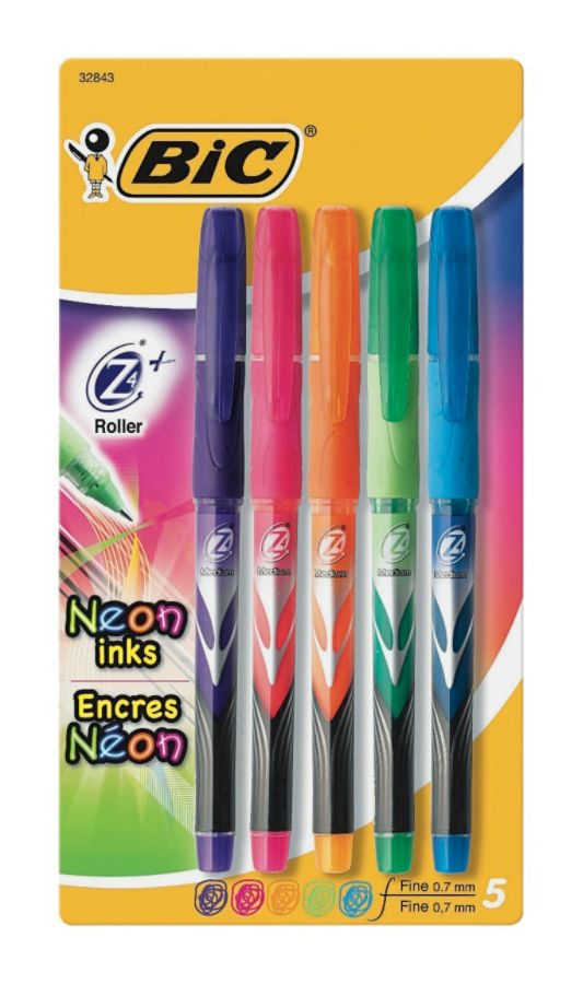 BIC Z4 Semi Permanent Ink Rollerball Pens Fine Point 0.7 mm Clear ...