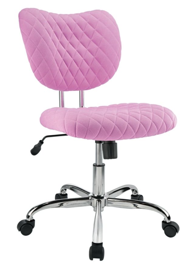 Brenton Studio Quilted Jancy Mesh Low Back Task Chair PinkChrome ...